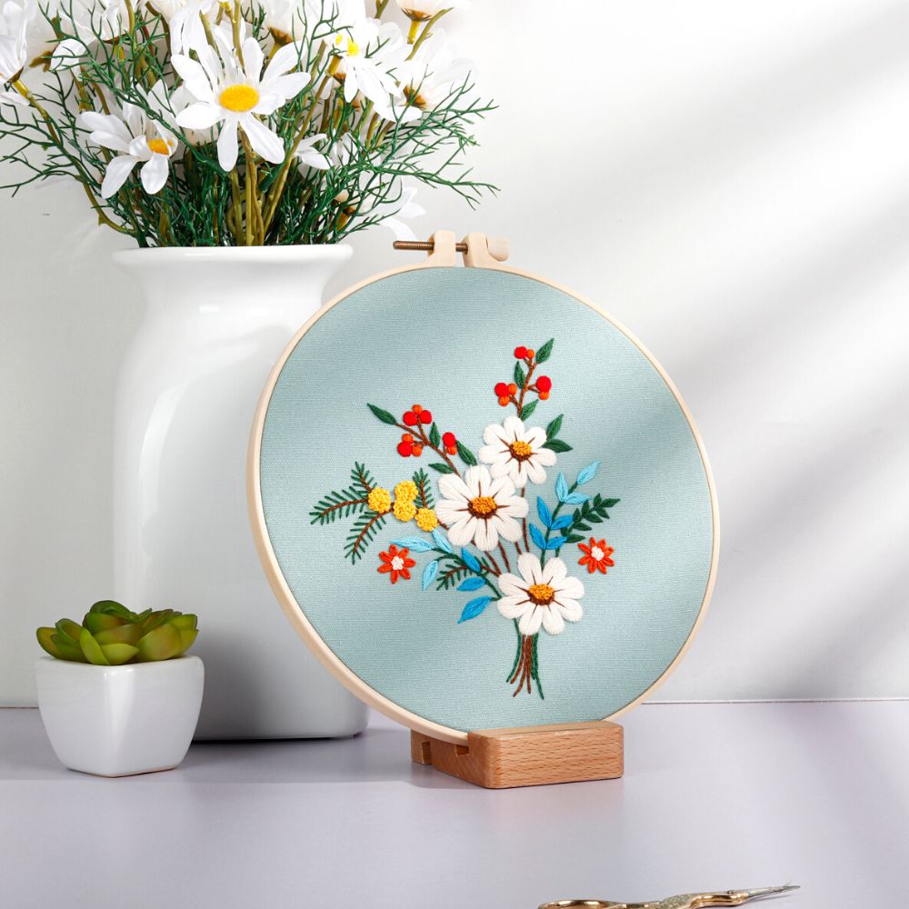 Kit Broderie DIY, Mindblower, Buchet de flori, Flori delicate, fire ...