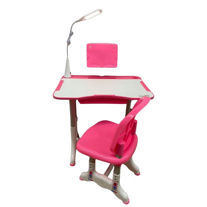 Set Birou cu scaunel pentru copii reglabil pe inaltime – Roz - eMAG.ro