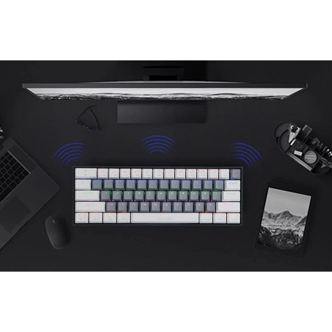 Клавиатура Delux KM33, RGB, двоен режим, Bluetooth 5.0, Безжична ...