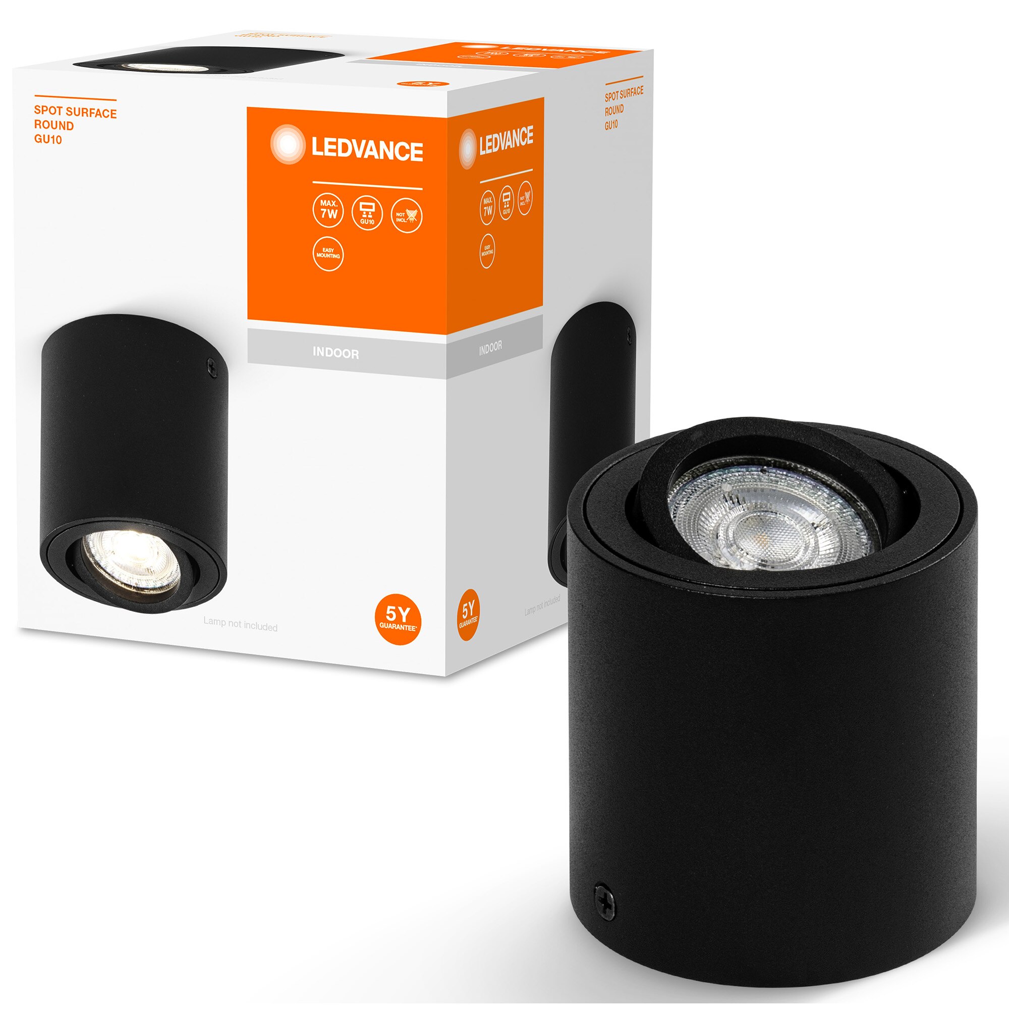 Spot Ledvance Surface Round, GU10, 7W Max, IP20, 8x9.5cm, Aluminiu ...
