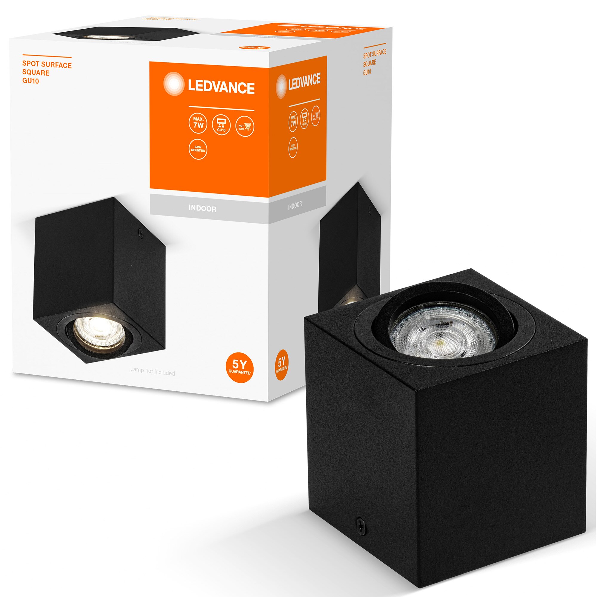 Spot Ledvance Surface Square, GU10, 7W Max, IP20, 8x9.5cm, Aluminiu ...