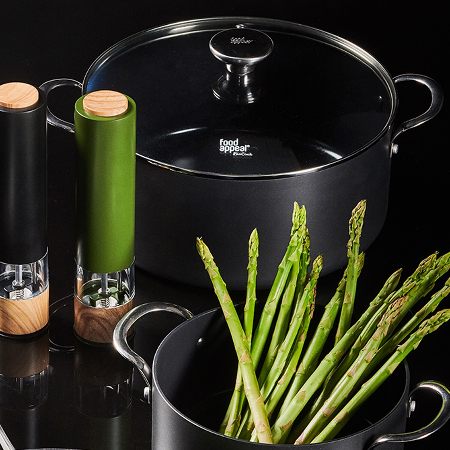 Tigaie Food Appeal, Cu capac, Metal, Aluminiu, Negru, 28 cm - eMAG.ro