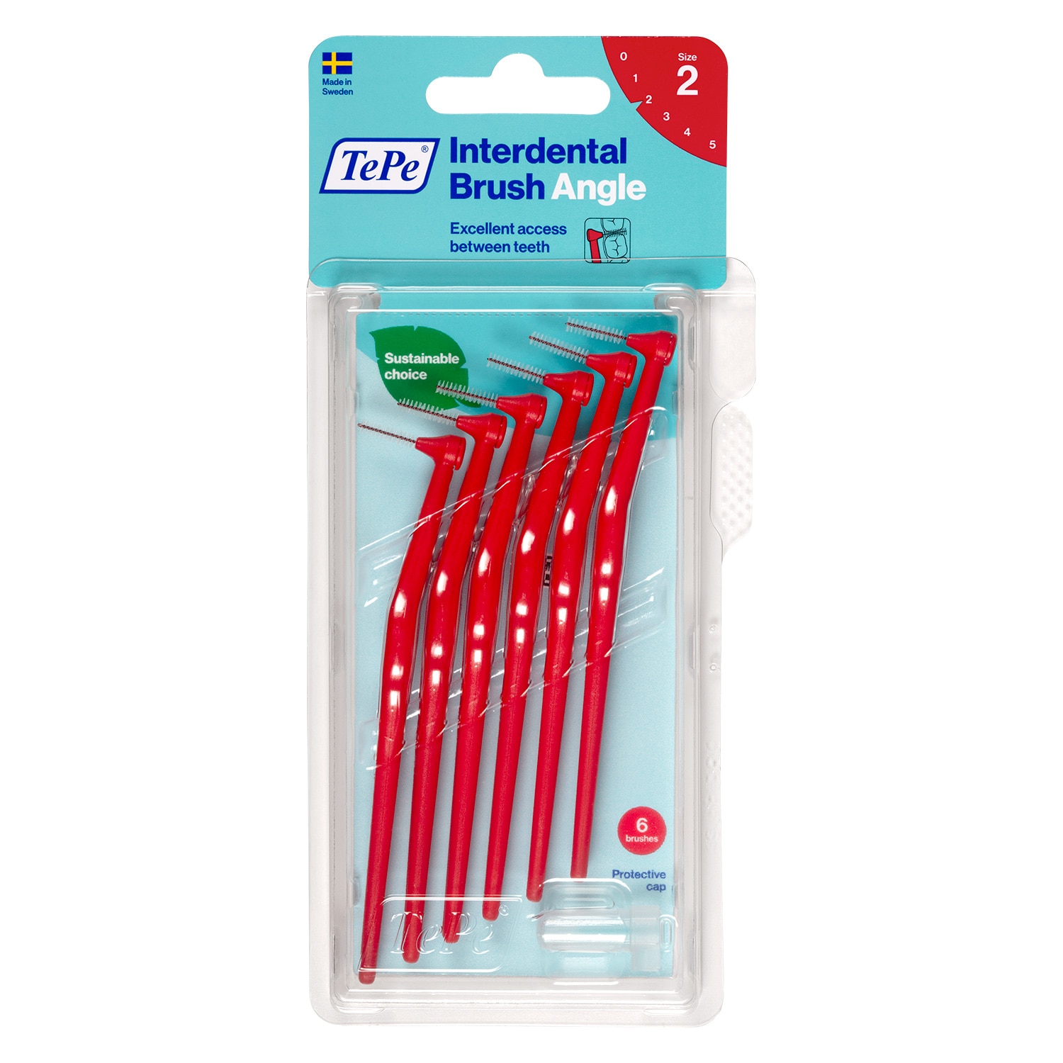 Periute interdentare TePe Angle rosu, 6 bucati, blister - eMAG.ro