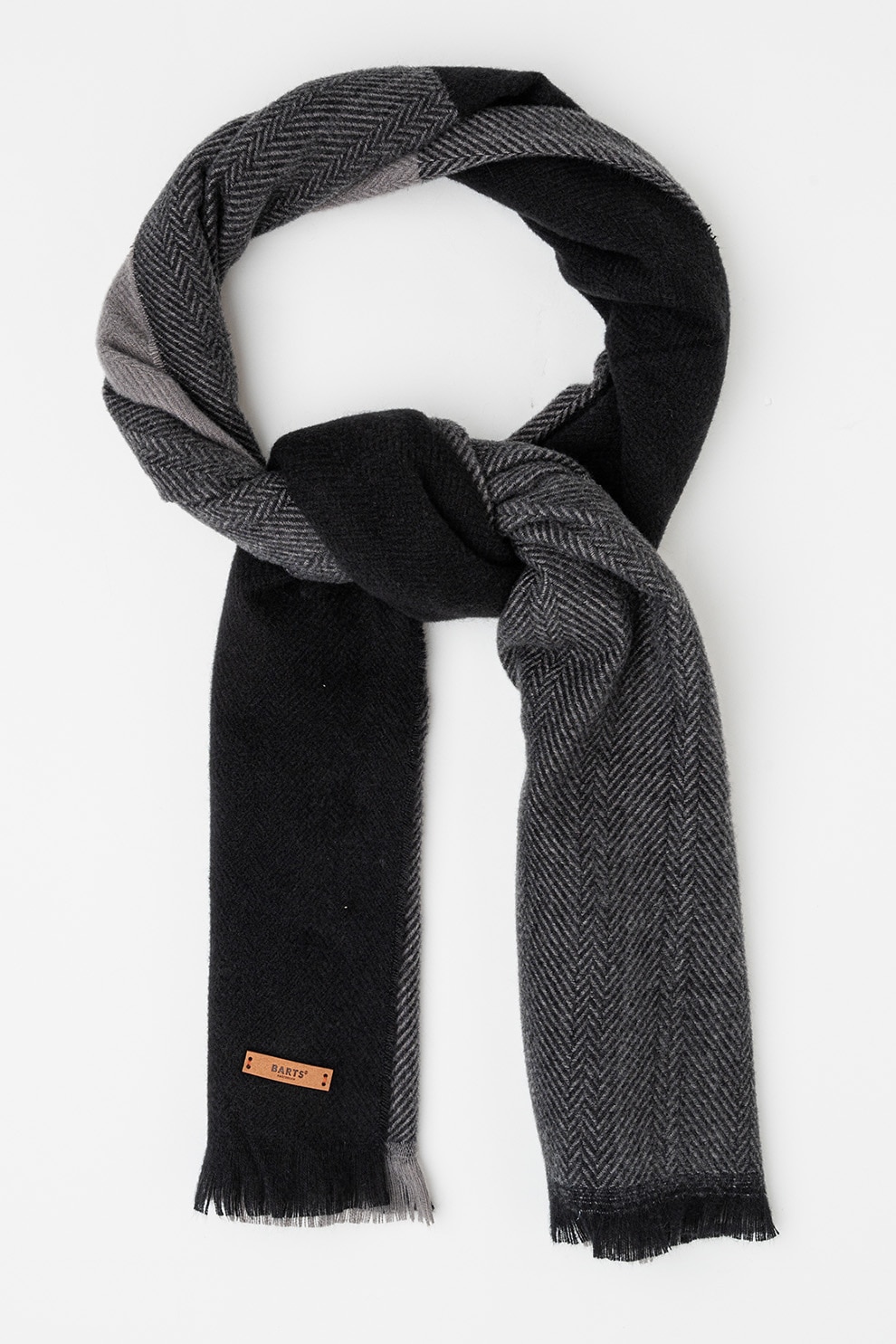 Barts, Fular cu model herringbone Nordh, Negru - eMAG.ro