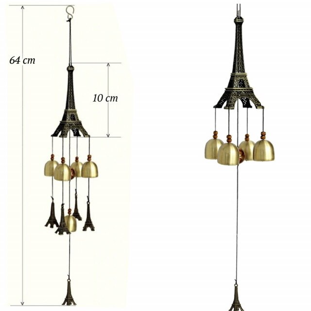 Clopotel de vant cu clopotei si Turnul Eiffel pentru casa sau gradina ...