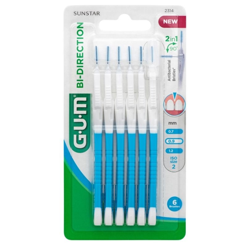 Set 6 periute interdentare, GUM, Alb/Albastru - eMAG.ro