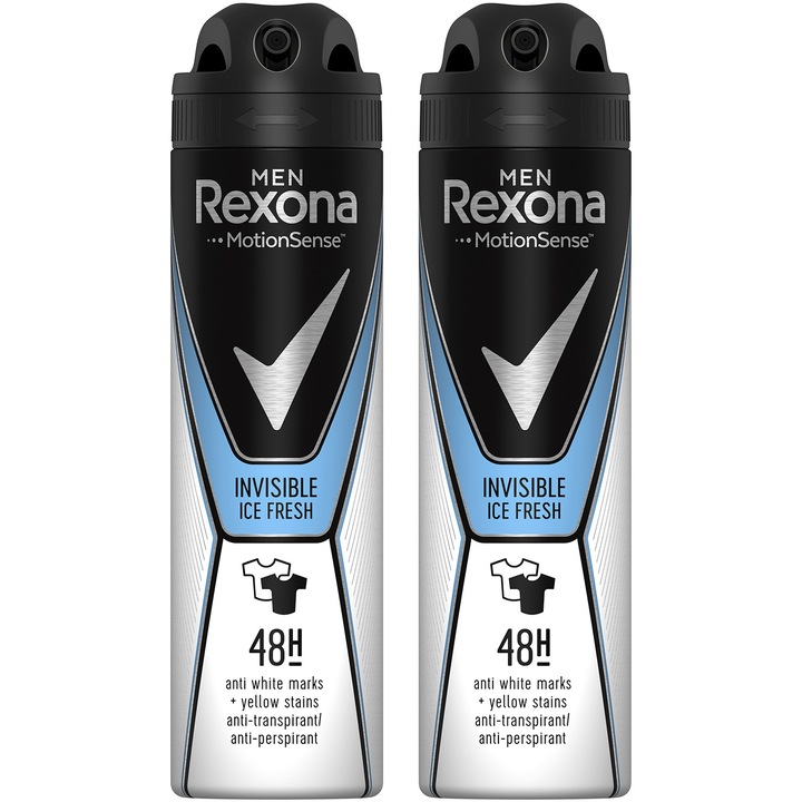 Pachet x2 Deodorant antiperspirant spray Rexona Invisible Ice pentru ...