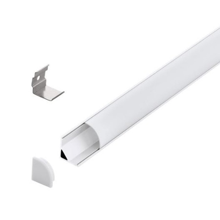 Profil LED aluminiu de colt montaj 90 grade 2 metri anodizat iluminare ...