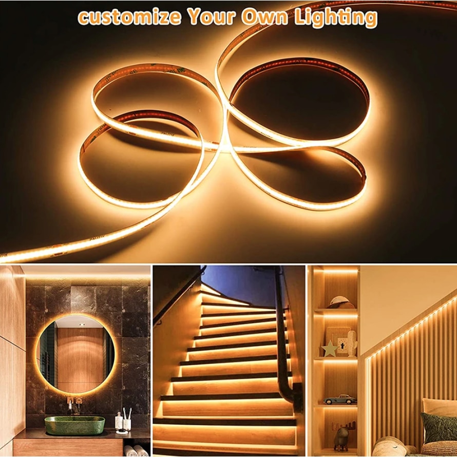 Banda LED COB 12V 252led/m interior 10W cald/neutru/rece rola 5 metri ...