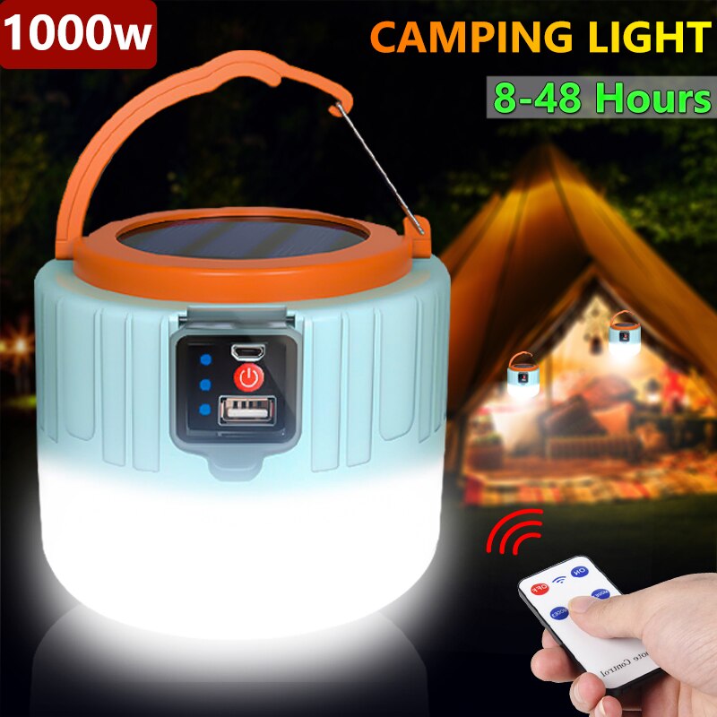 Lumina de camping LED, WALALLA, Incarcare solara, Baterie incorporata ...