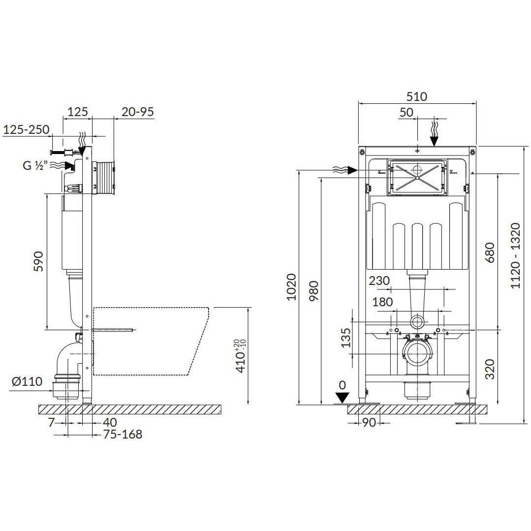 Pachet sistem incastrat Cersanit B602 Tech Line Opti + WC suspendat ...