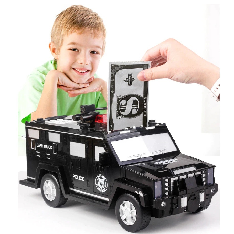 Pusculita automata cu cod PIN, model masina de politie, Blasko - eMAG.ro