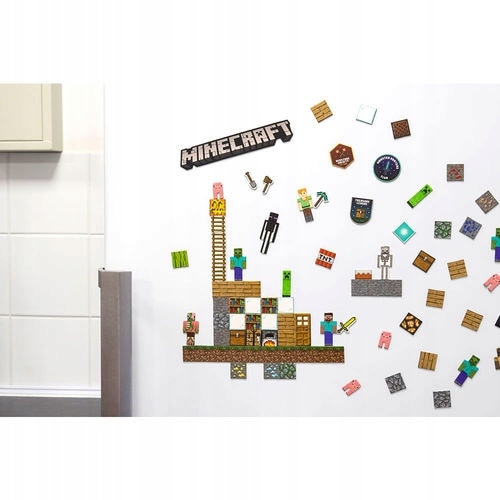 Set de magneti, MINECRAFT, 84 BUC, 24cm x 15cm x 1cm, Metal, Multicolor ...