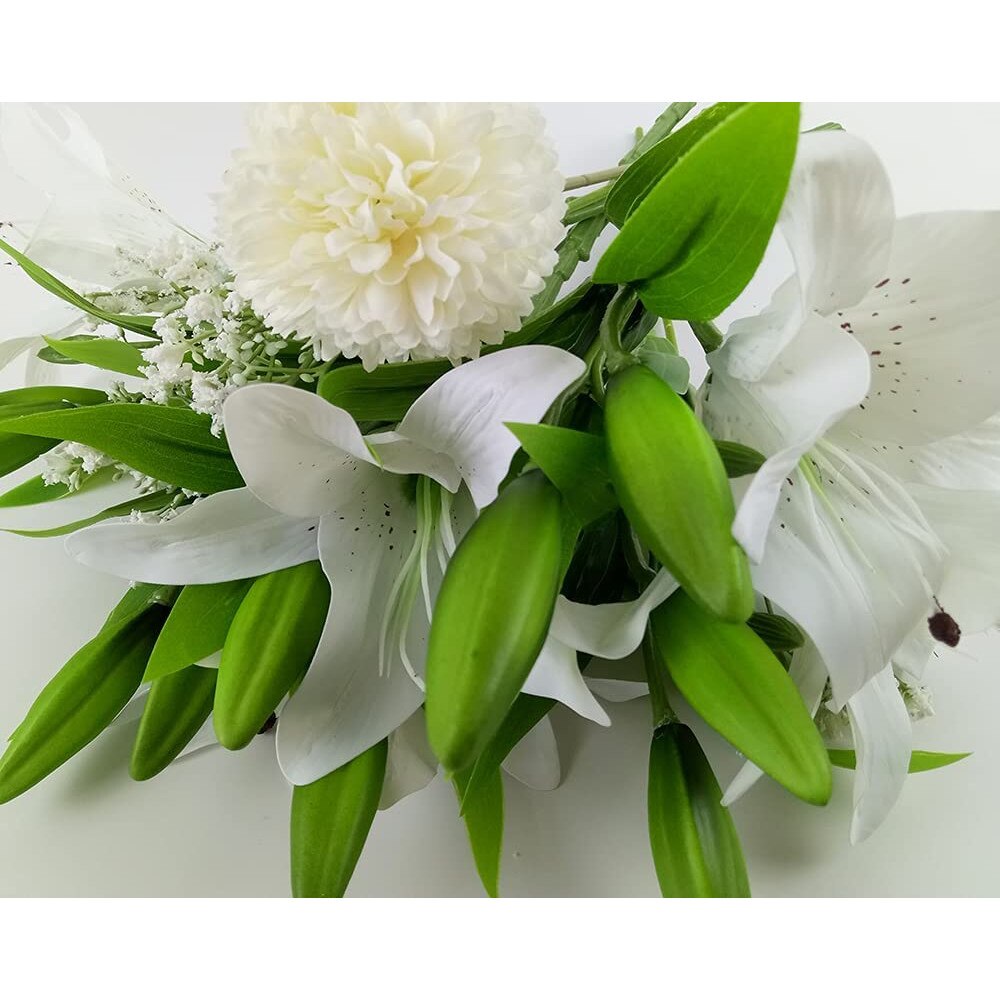 Set 5 Buchete De Crin Artificial Alb Din Latex Pentru Decor, Lungime 38 ...