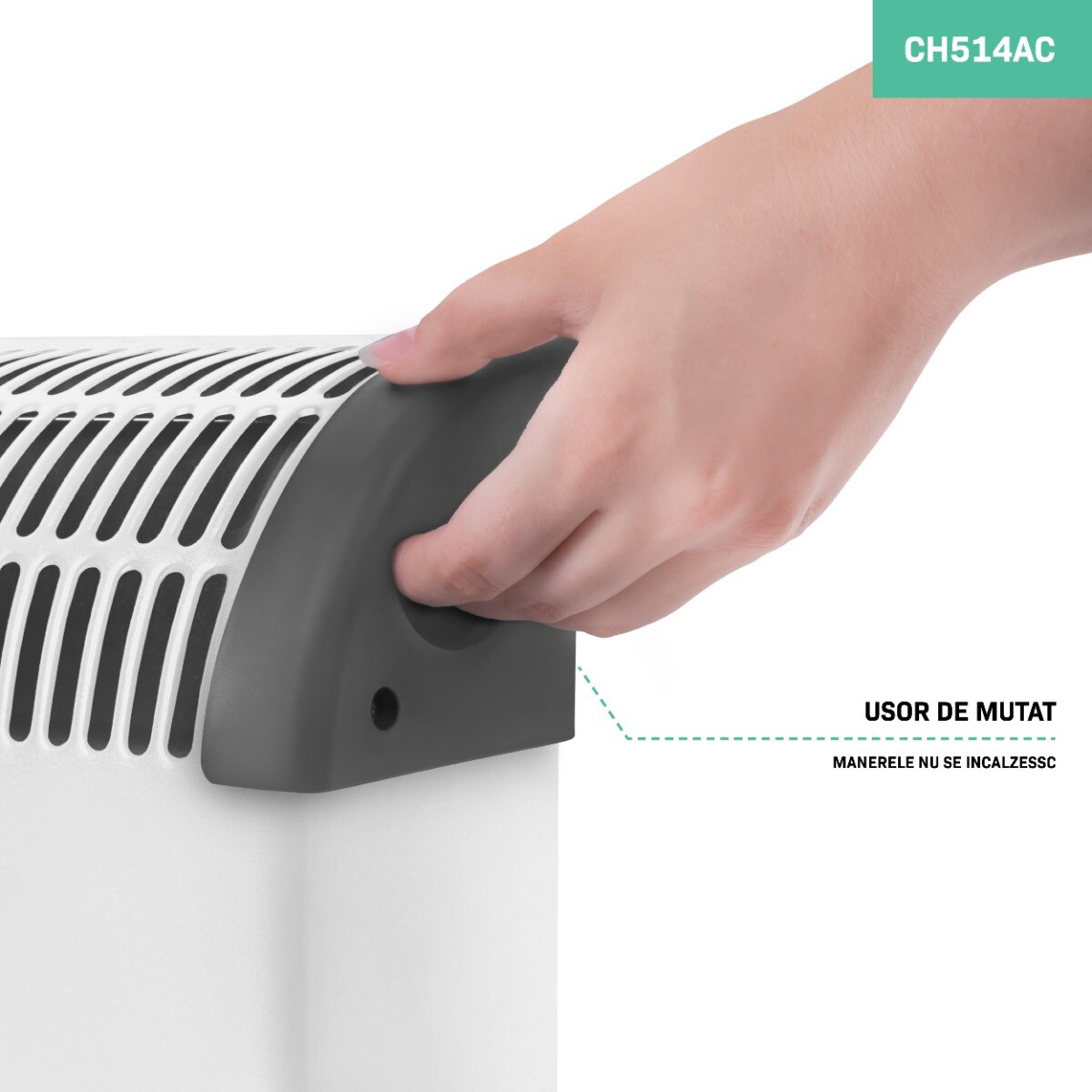 Convector electric, VONROC, CH514AC_WHITE, 2000W, cu 3 trepte de ...