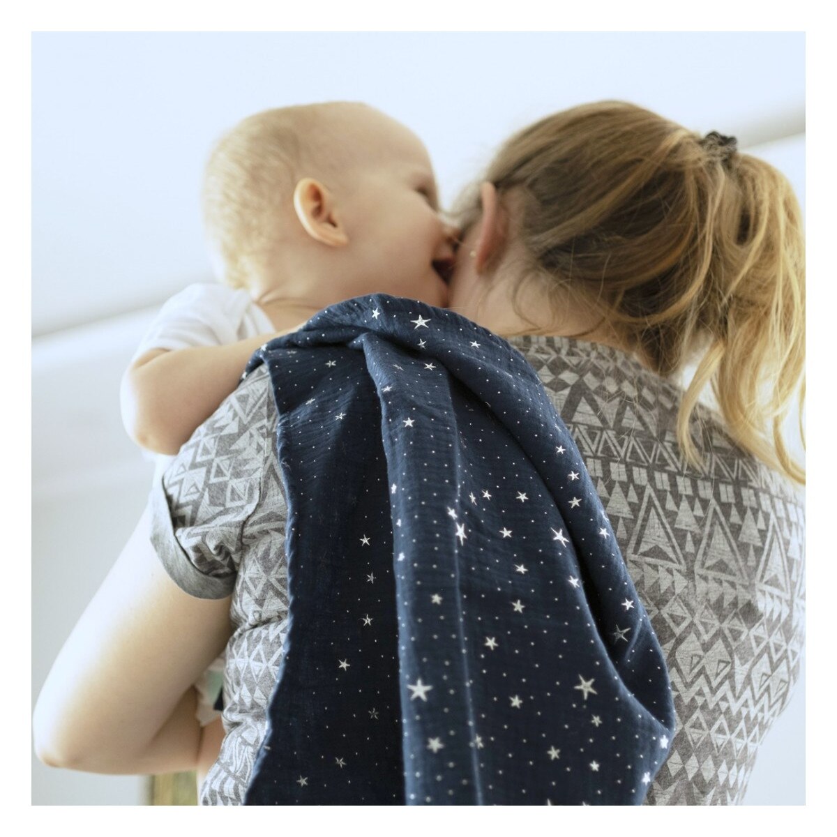 Set 4 Museline din bumbac organic 100%, Scutec multifunctional Boy, 30 ...