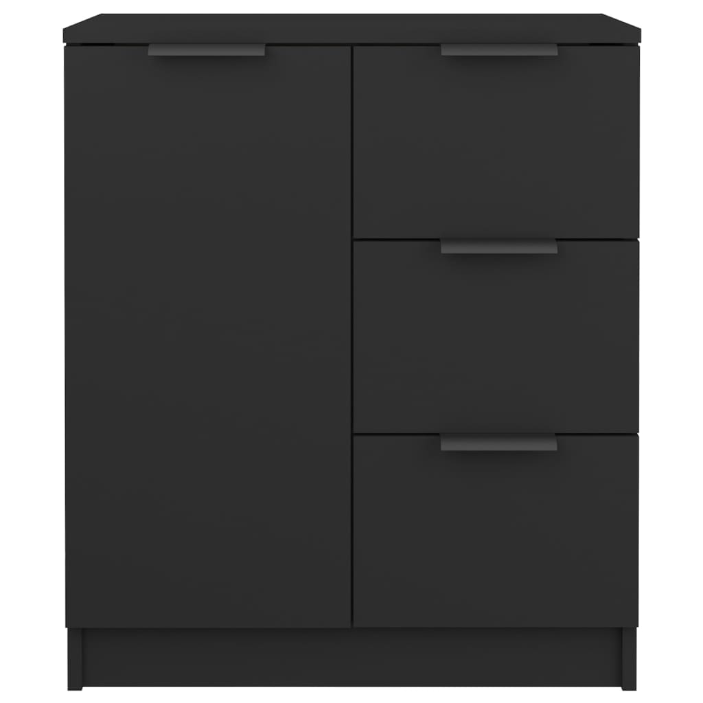 Servanta cu 3 sertare, Lemn compozit, 60x30x70 cm, Negru - eMAG.ro