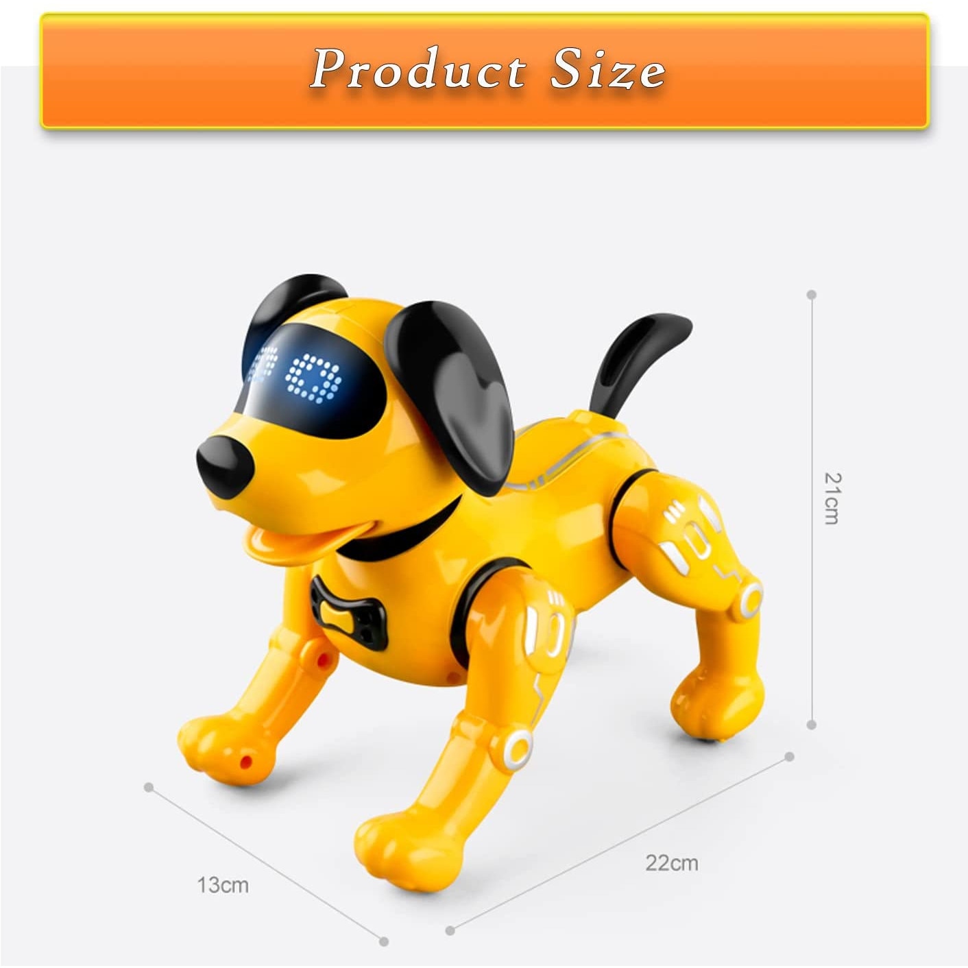 Jucarie caine robot pentru copii, Cu telecomanda, Incarcare USB, Galben ...