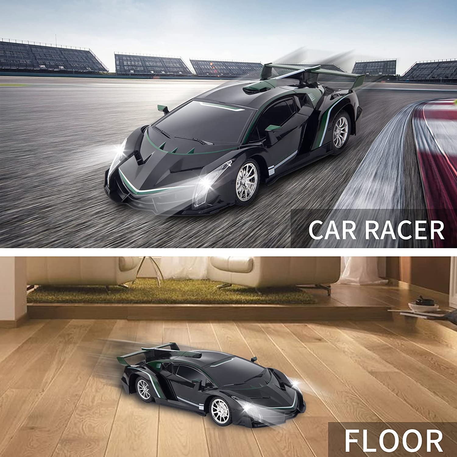 Кола с дистанционно управление, 1:16, 8-10 MPH, пластмаса, черно - eMAG.bg