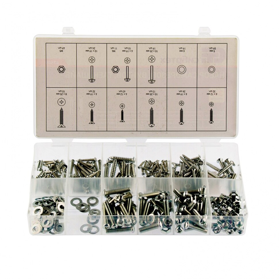 Set suruburi autofiletante, piulite, saibe, 347 articole, Sibertech ...