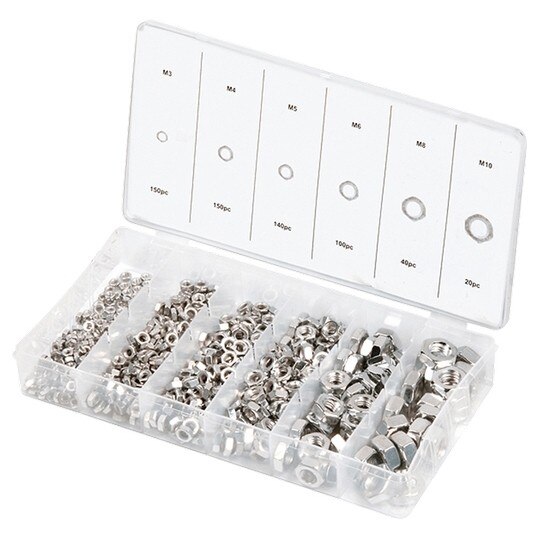 Set piulite M3, M4, M5, M6, M8, M10, 600 buc, Sibertech - eMAG.ro