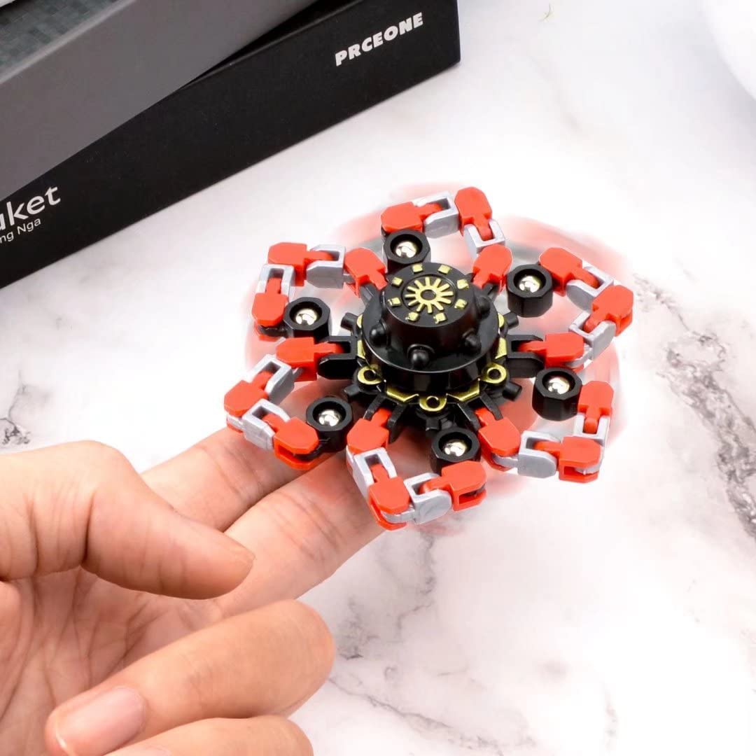 Fidget Spinner, Pentru copii/adulti, Plastic, Rosu/Negru - eMAG.ro