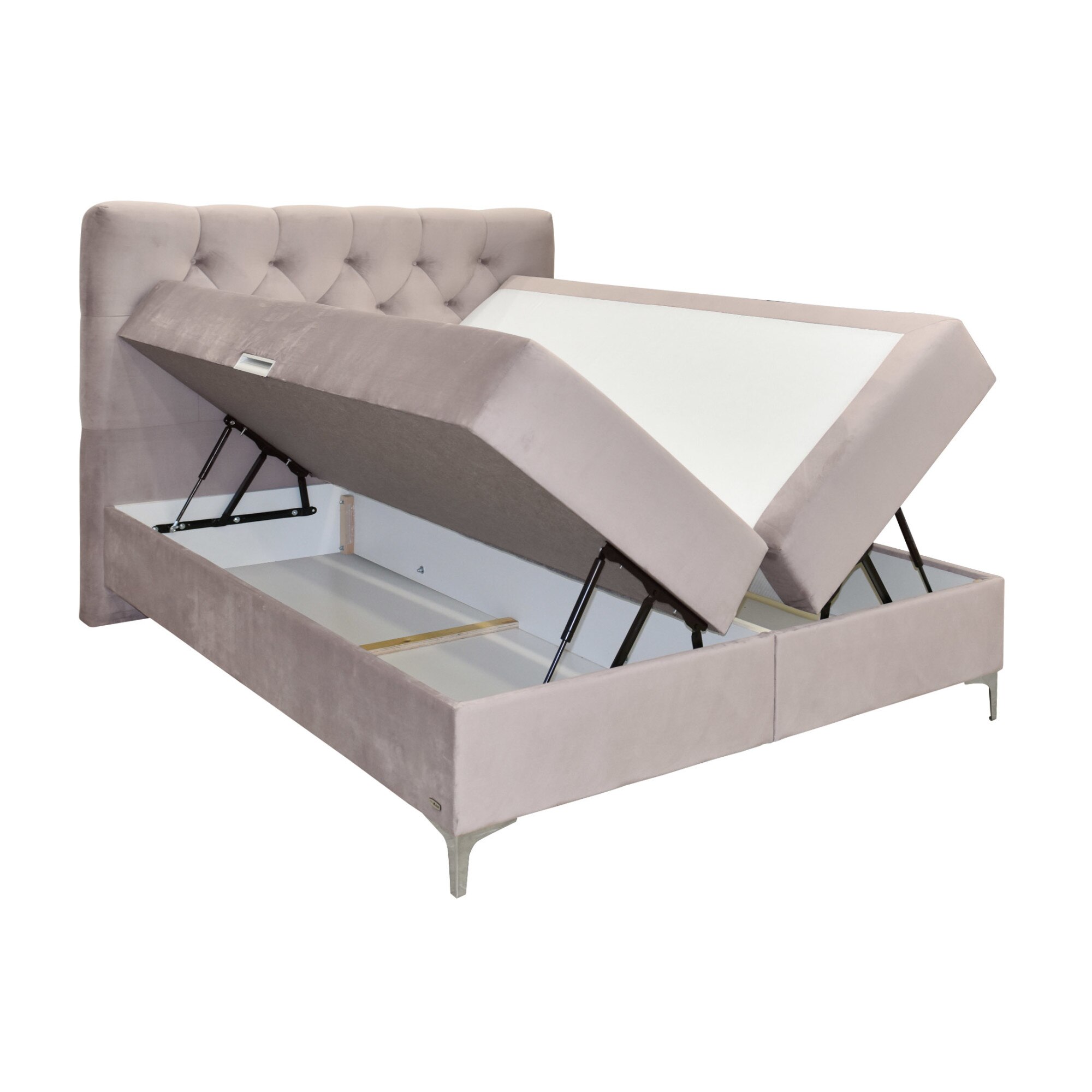 Set Pat boxspring, Matis, TITTO Bej, 160x200 cm, 4 bucati - eMAG.ro