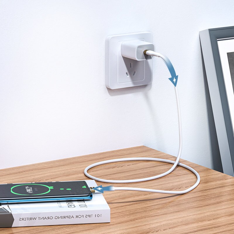 Cablu fast charger si transfer date ranforsat USB-C la USB-C, 100 W PD ...