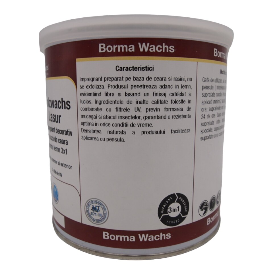 Impregnant decorativ pe baza de ceara pentru lemn, Borma Wachs ...
