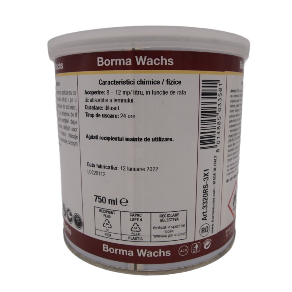 Impregnant decorativ pe baza de ceara pentru lemn, Borma Wachs ...