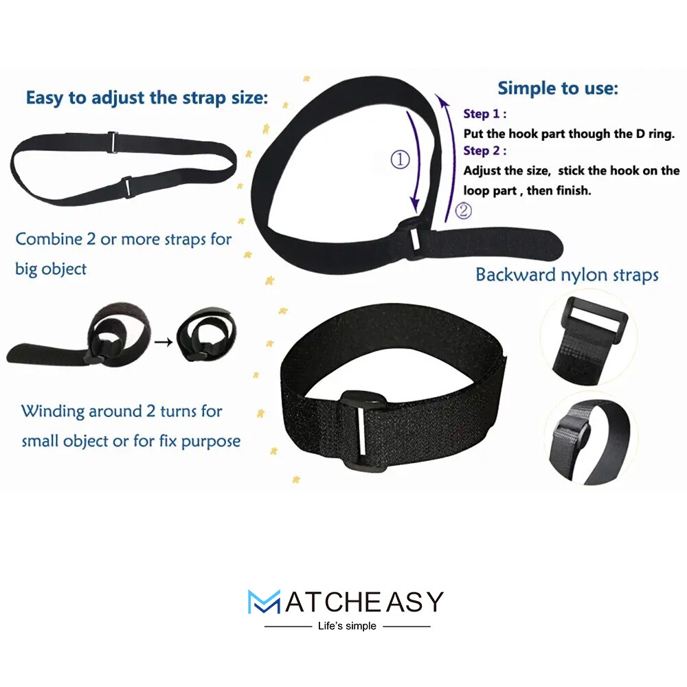 Set 5 curele prindere cabluri, MatchEasy, Nailon/Plastic, 600mm, Negru ...