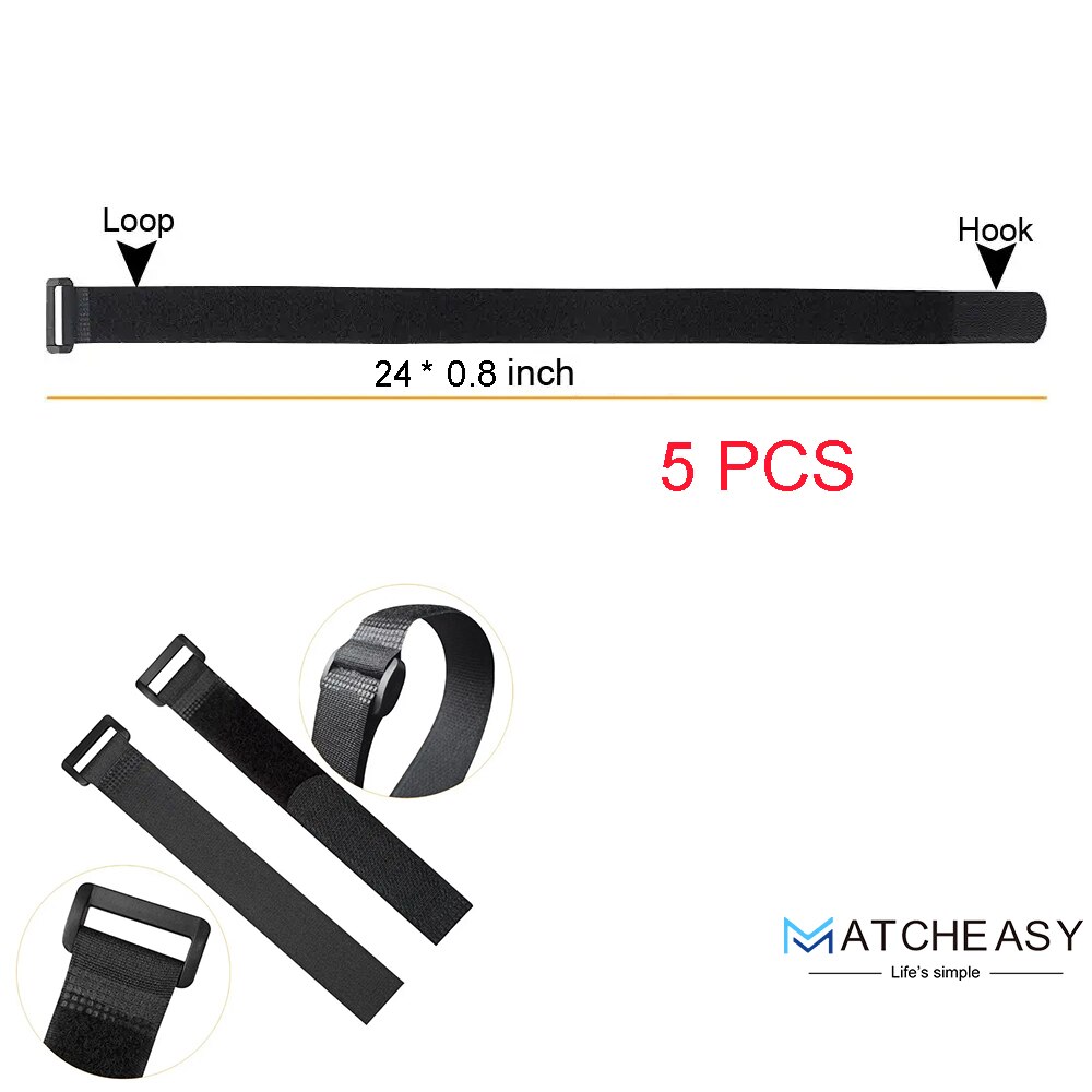 Set 5 curele prindere cabluri, MatchEasy, Nailon/Plastic, 600mm, Negru ...