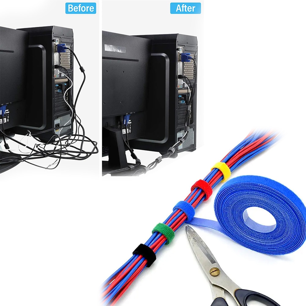 Rola organizare cabluri, MatchEasy, Nailon, 5m, Galben - eMAG.ro