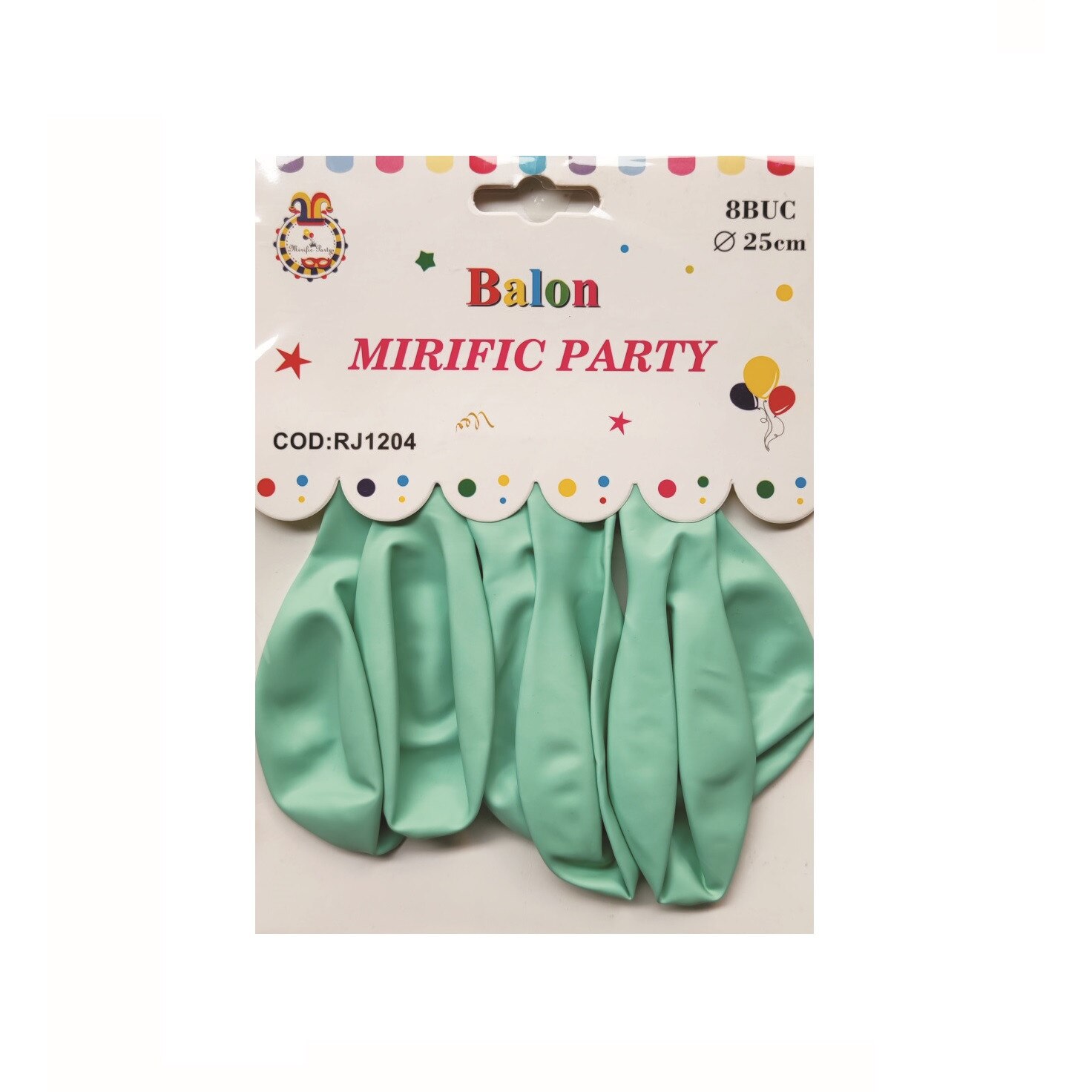 Set 8 Baloane latex, Turcoaz deschis, 25 cm - eMAG.ro