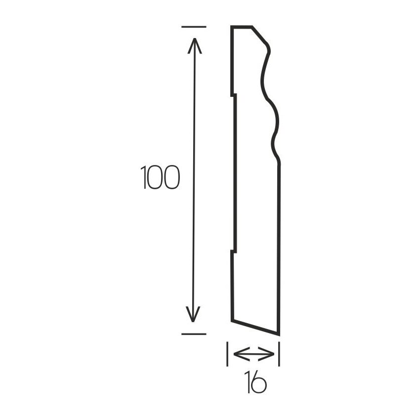 Plinta alba MDF, profil London HL100, 16x100mm, 2,43m lungime - eMAG.ro