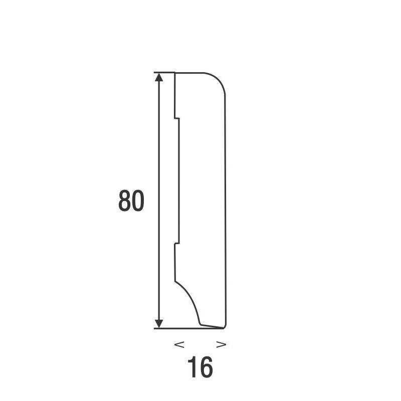 Plinta alba MDF, profil Ambition HA80, 16x80mm, 2,43m lungime - eMAG.ro