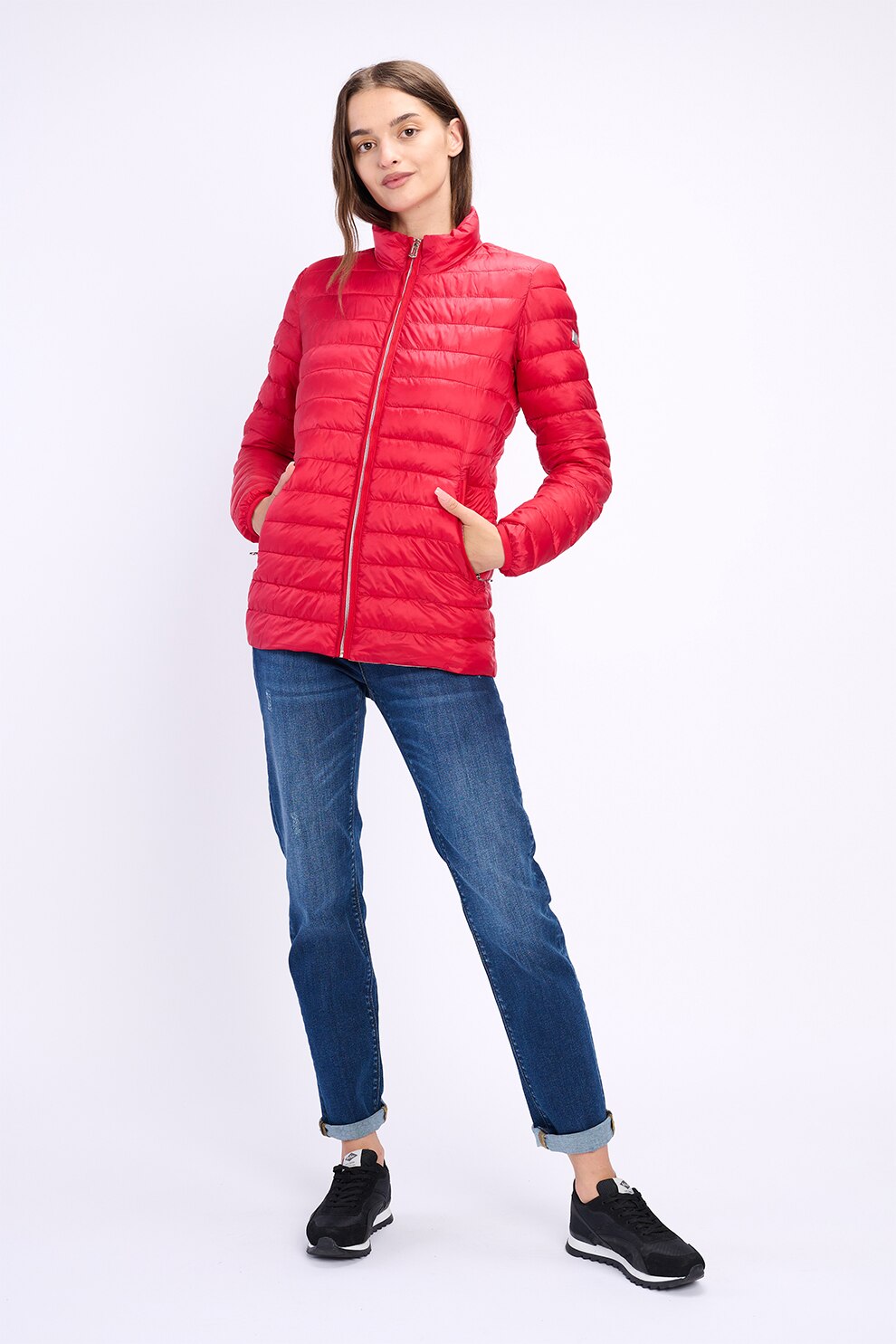 Lee Cooper, Geaca usoara cu guler mediu, Corai, M - eMAG.ro