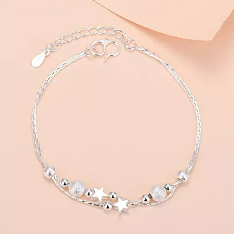 Bratara dama argint 925, model galaxie, dublat, accesorii bilute si stelute, reglabila, EFAYN ...