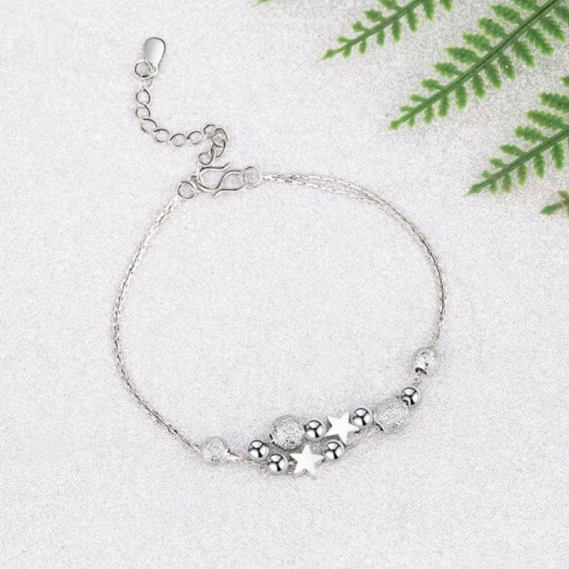 Bratara dama argint 925, model galaxie, dublat, accesorii bilute si stelute, reglabila, EFAYN ...