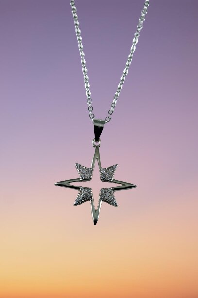 Colier din argint 925 TSR, cu pietre semipretioase ziconiu, model 1 ...