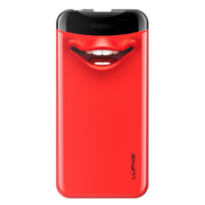 Външна батерия Luphie Life, 6000 mAh, Червена усмивка - eMAG.bg