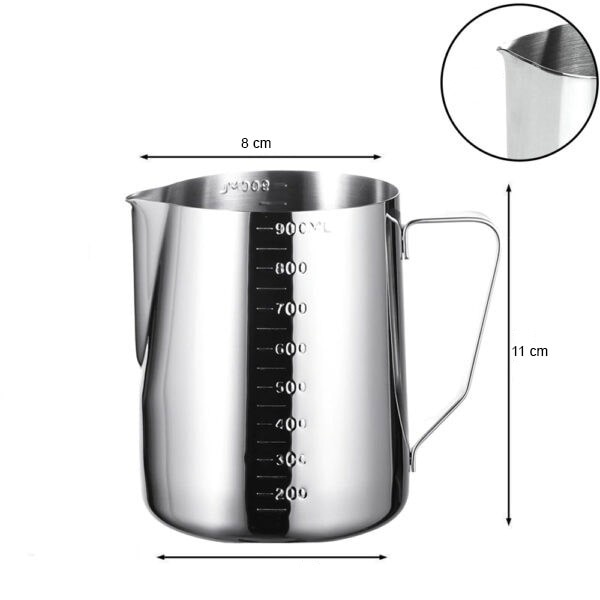 Cana Gradata EDAR, Otel Inoxidabil, 600ml, Rezistenta la uzura, Usor de ...