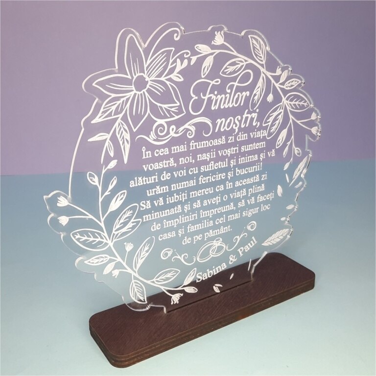 Decoratiune Cadou, Fini, Personalizata, Plexiglas Transparent, 21x20cm ...