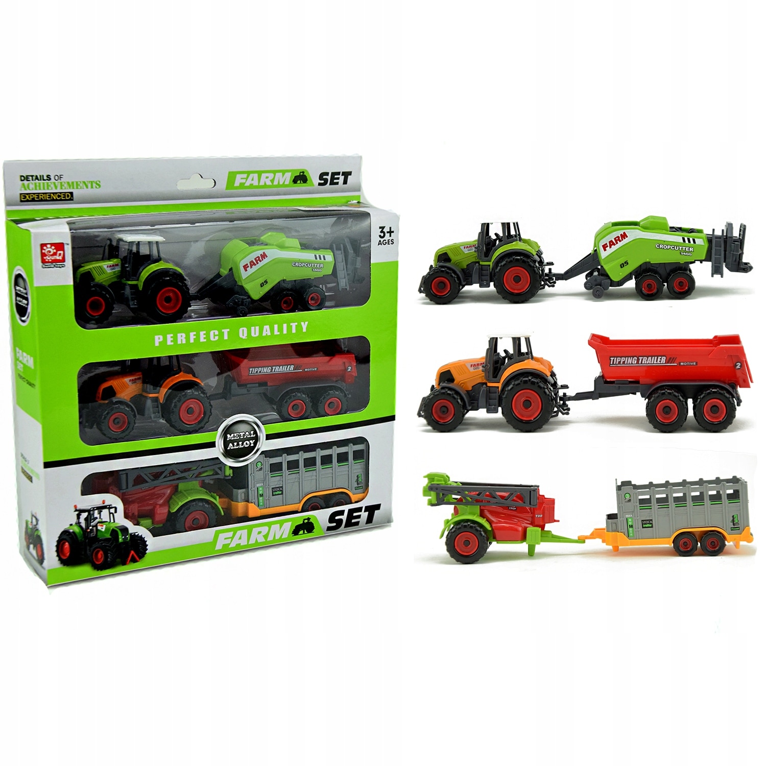 Set de masini agricole cu remorca, plastic, Multicolor - eMAG.ro