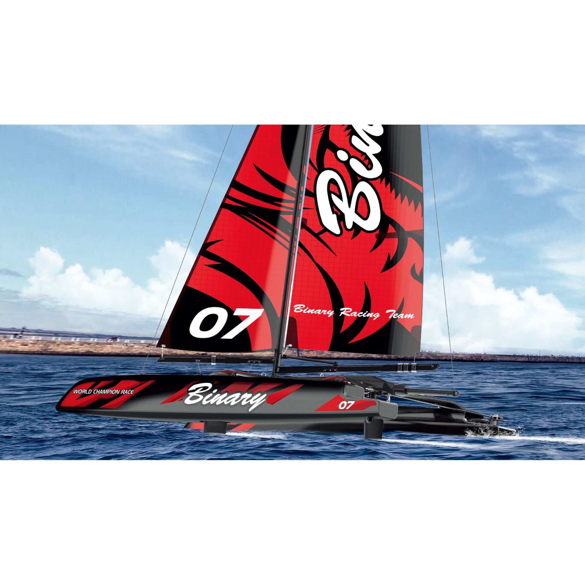 Barca RC cu telecomanda si panze Binary V2, 2,4GHz, 400 mm, RTR - eMAG.ro