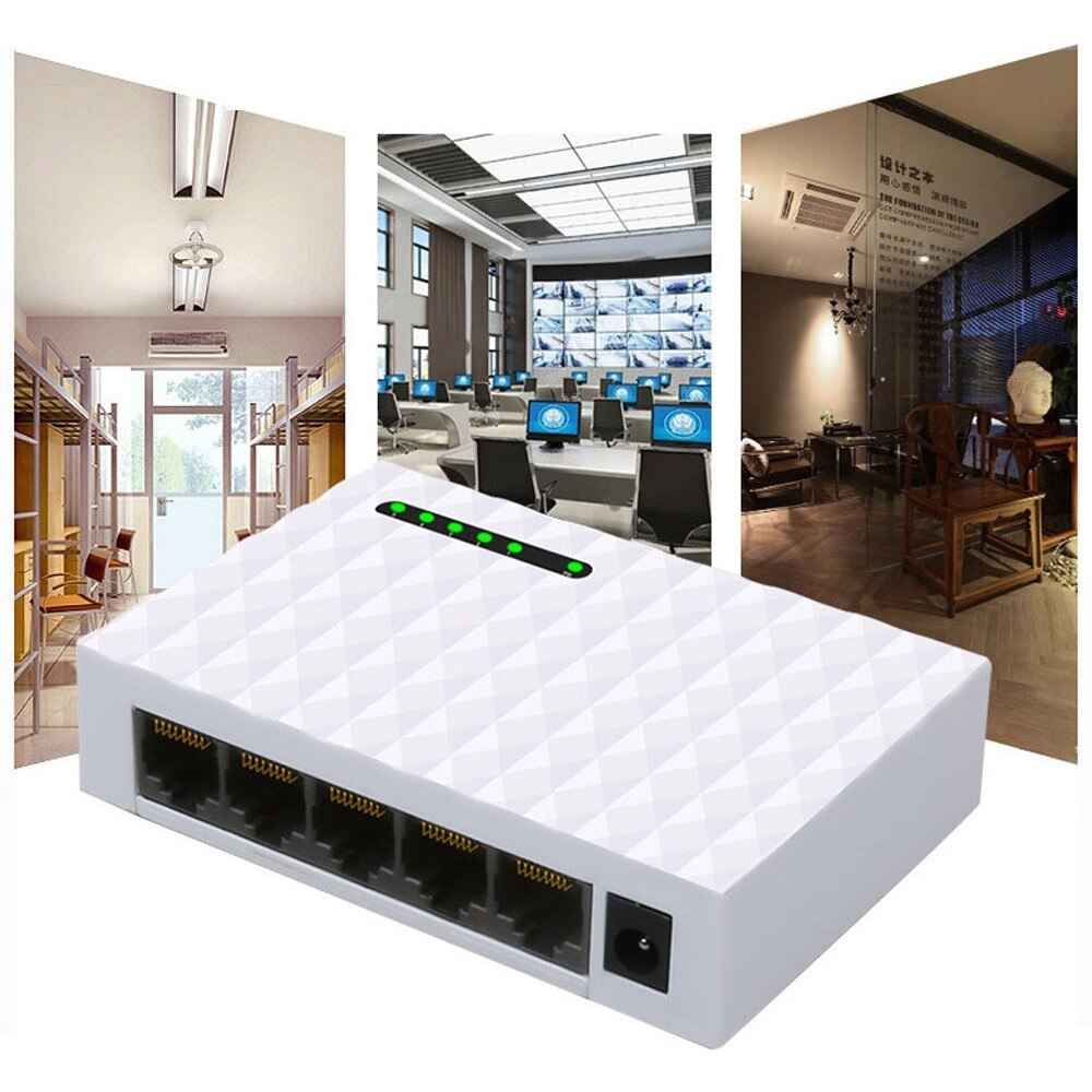 Switch Internet, cu 5 Porturi, 100/1000Mbps, Auto MDI/MDIX, Plug and ...