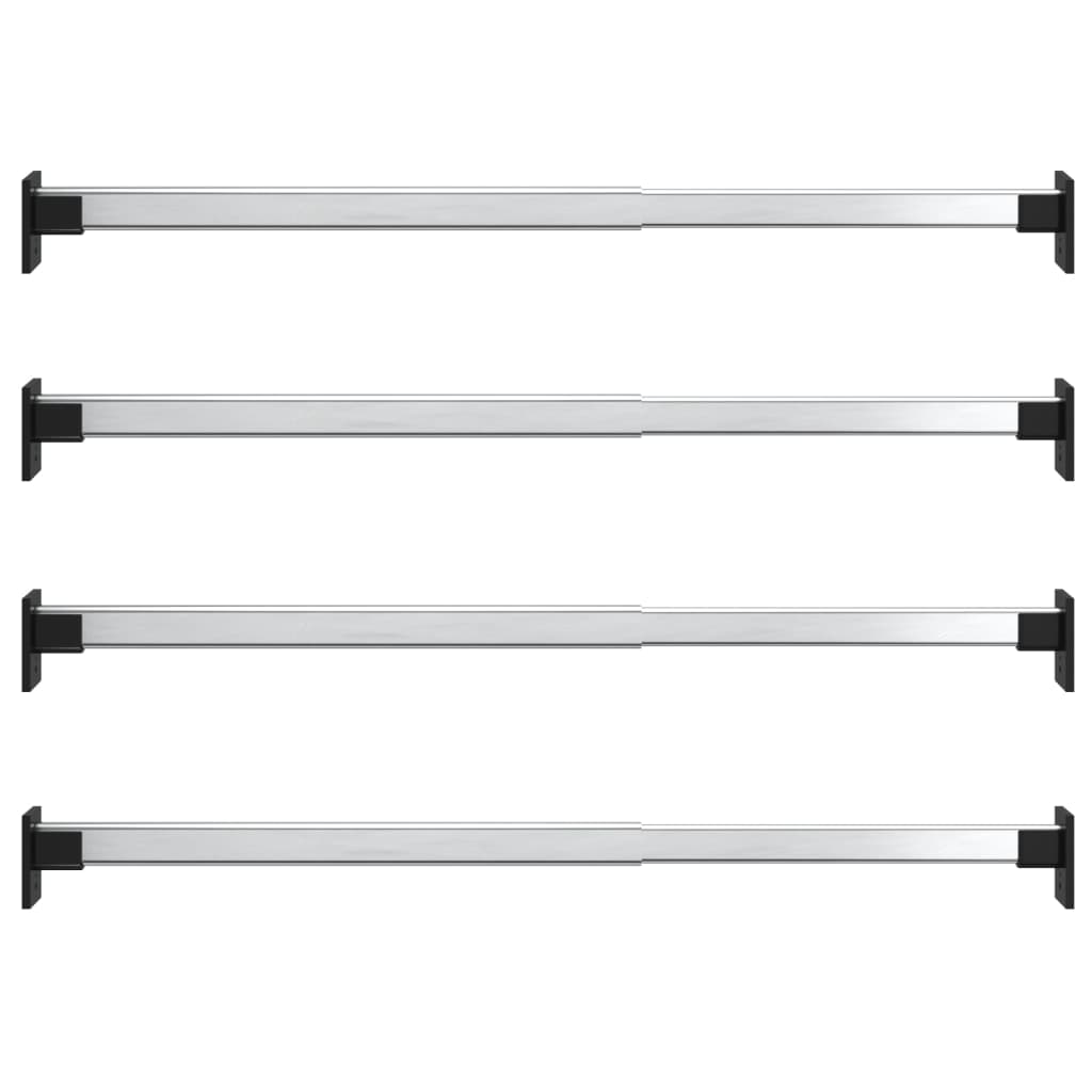 Set Sine telescopice pentru dulap vidaXL, 4 piese, argintiu, 58-100 cm ...