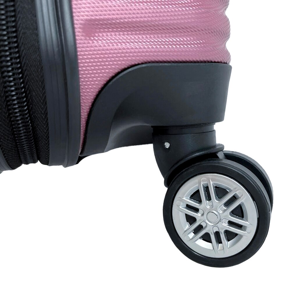 Set 3 trolere, Quasar & Co.®, Model Air Circle, ABS, roz pudrat, Mic ...