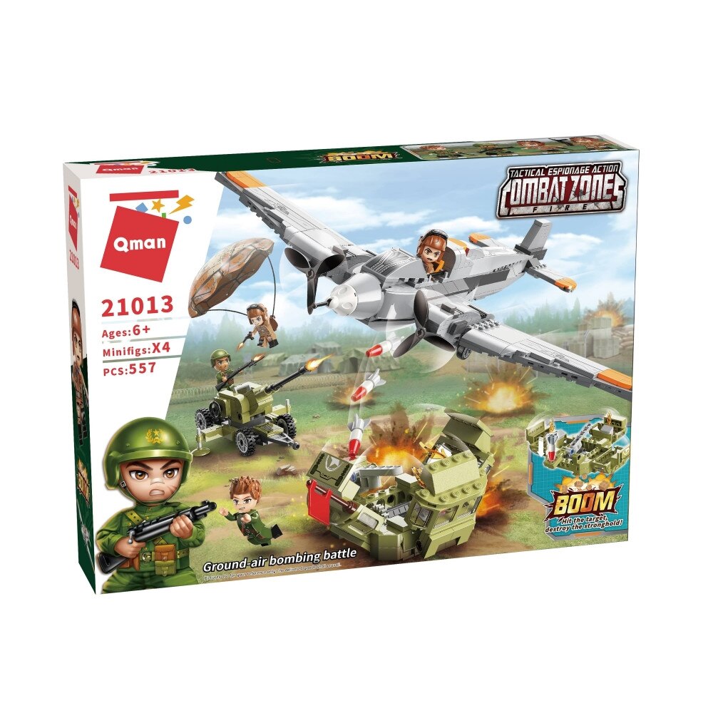 Set constructie, Qman, Combat Zone, Aerial Bombardement, 557 piese - eMAG.ro