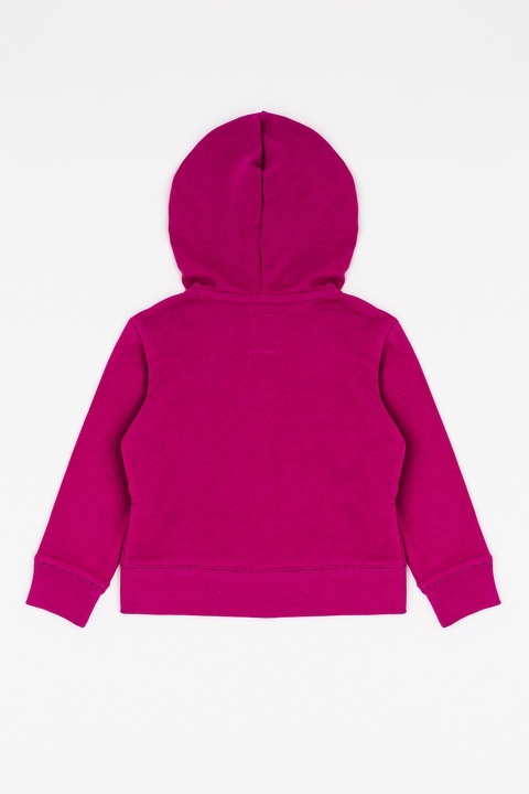 GAP, Hanorac cu fermoar si logo brodat, Roz fandango, Verde englez, 160 ...